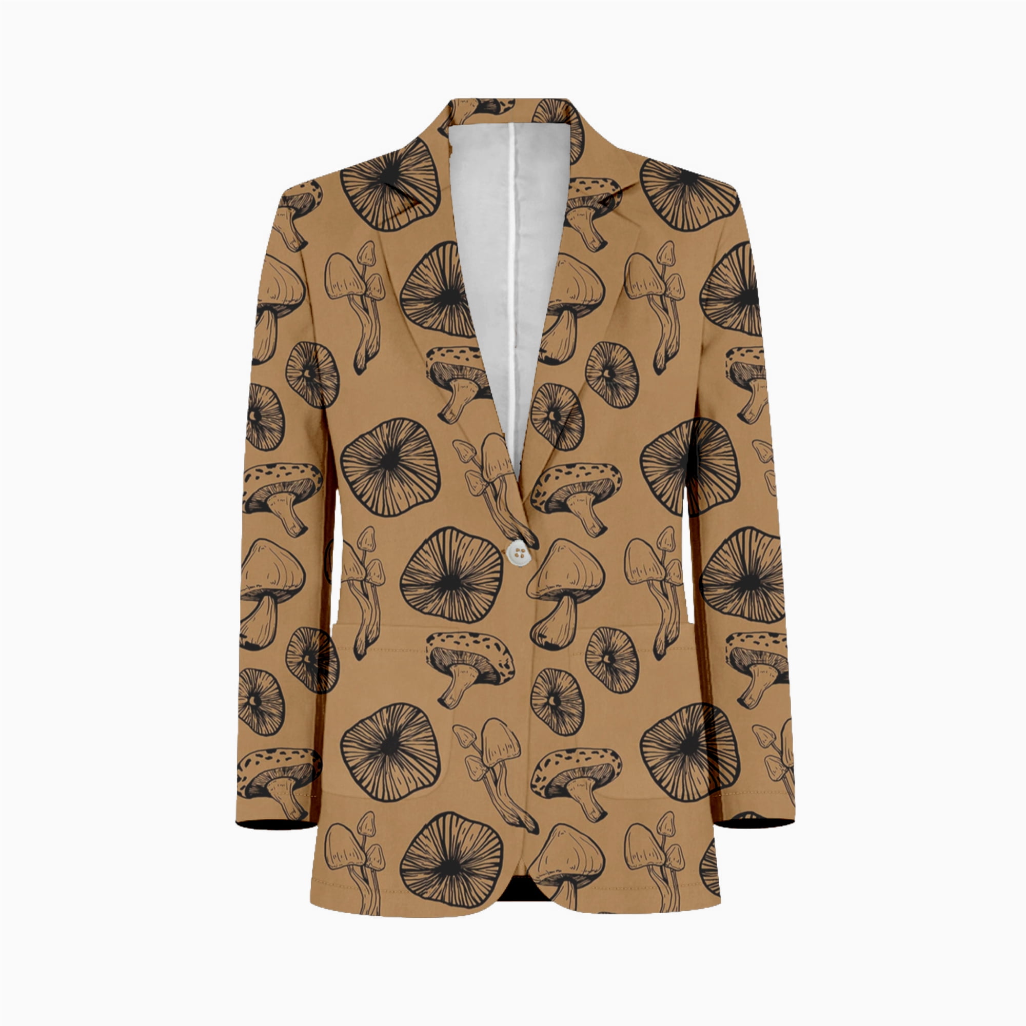Black Mushroom Brown Fungus Mens Suits Shawl Collar Slim Fit Suit Mens ...