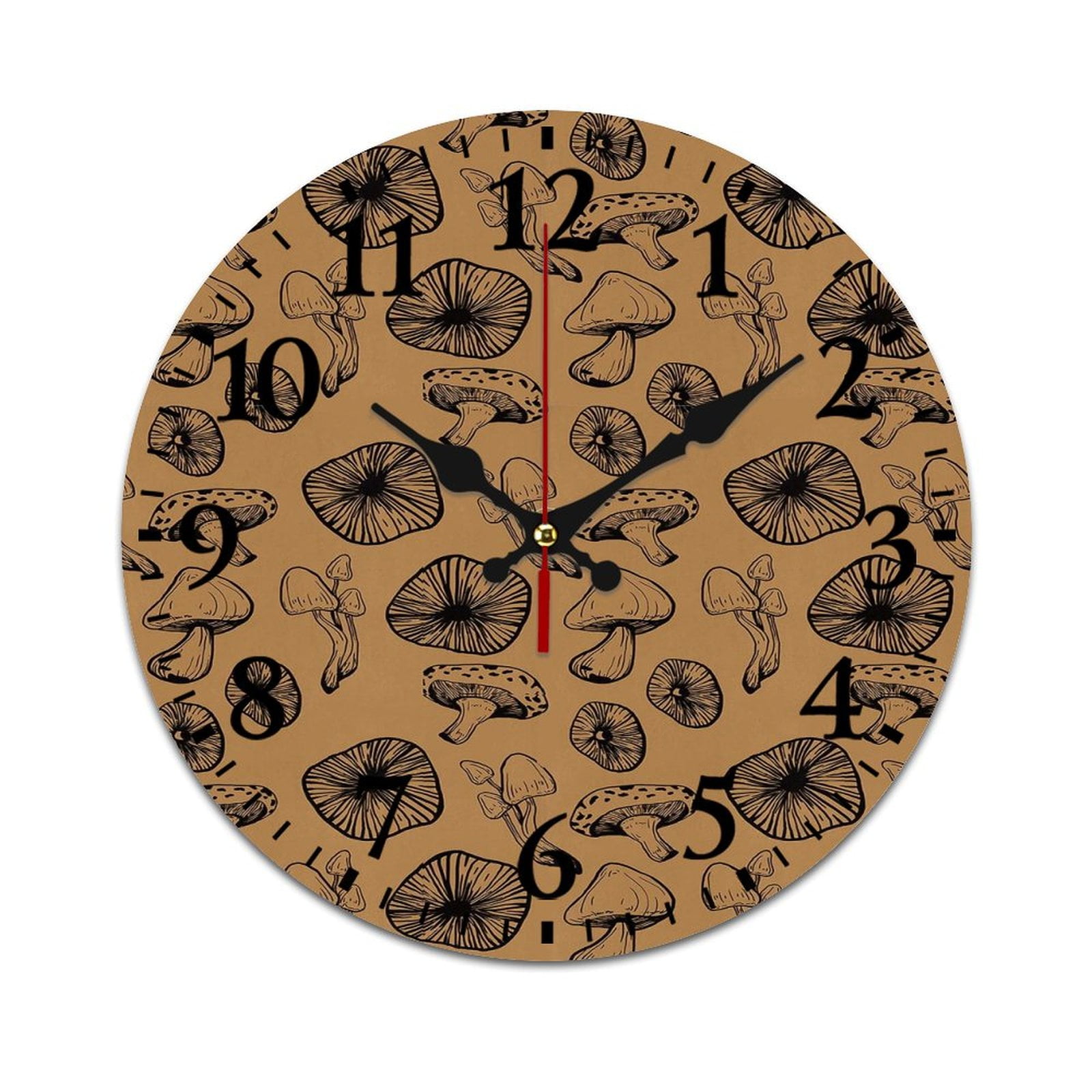 Black Mushroom Brown Fungus Wall Clock Modern Design Clocks Wall ...