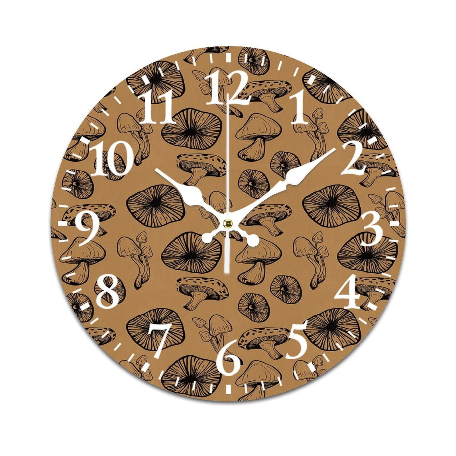 Black Mushroom Brown Fungus Wall Clock Modern Design Clocks Wall ...
