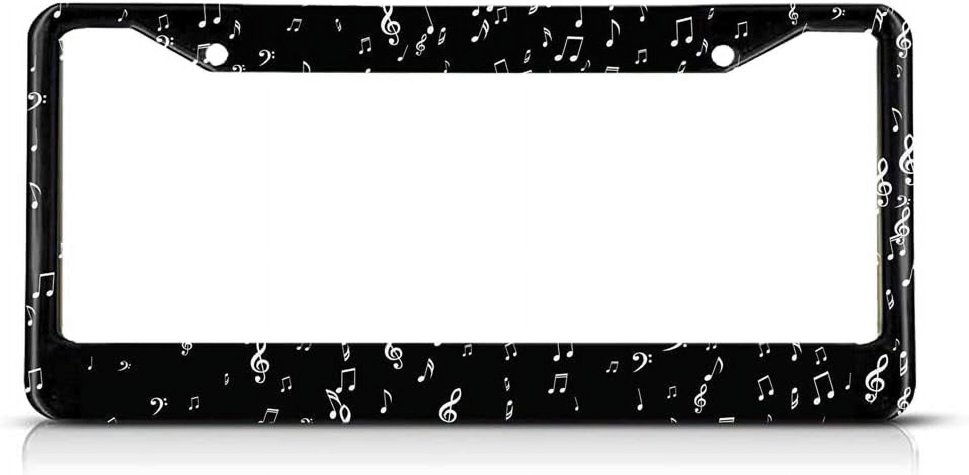 Black Music Note License Plate Frame Cute Blank Novelty License Plate ...