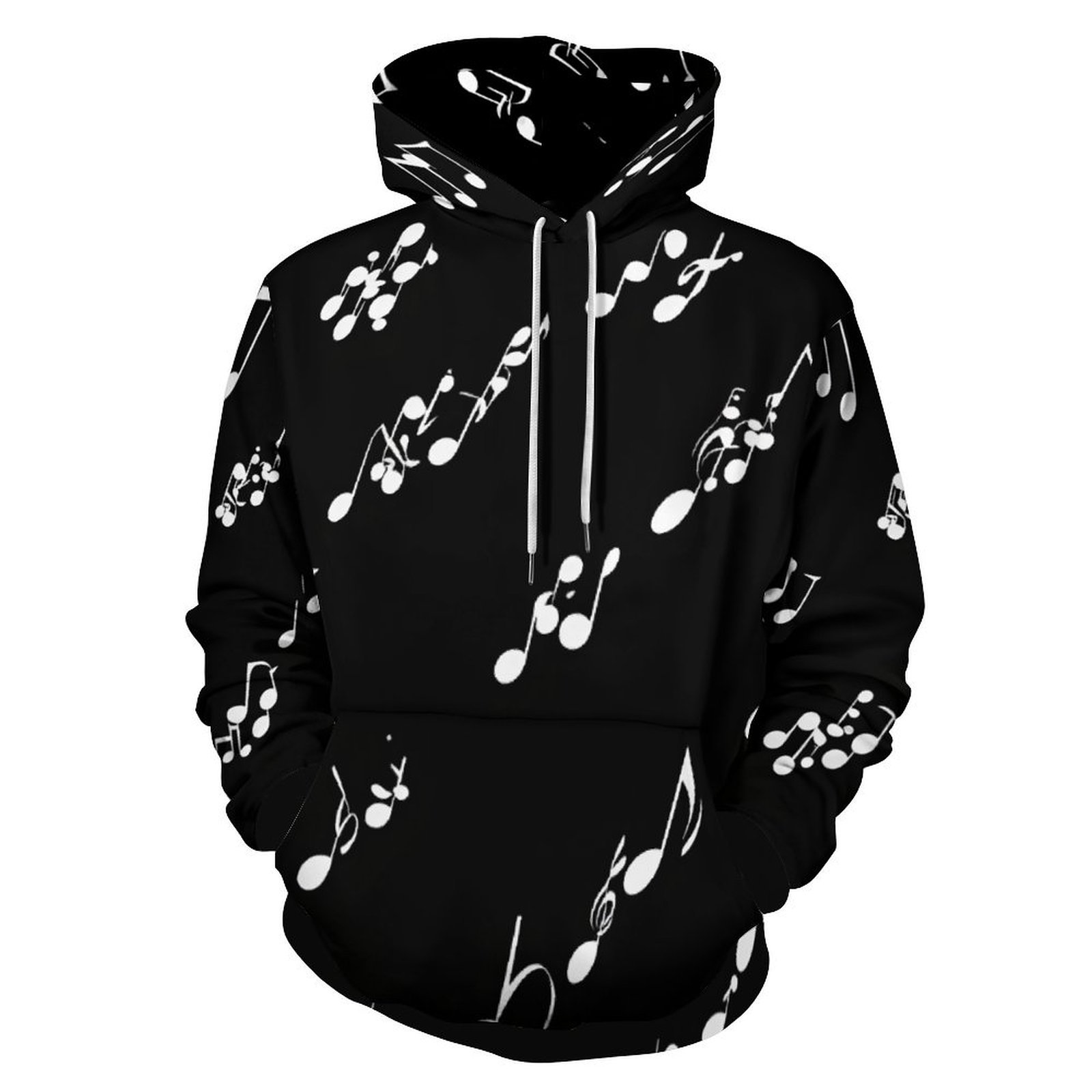 Black Music Notes 3D Print Hoodie Men Women Autumn Thin Pullover ...