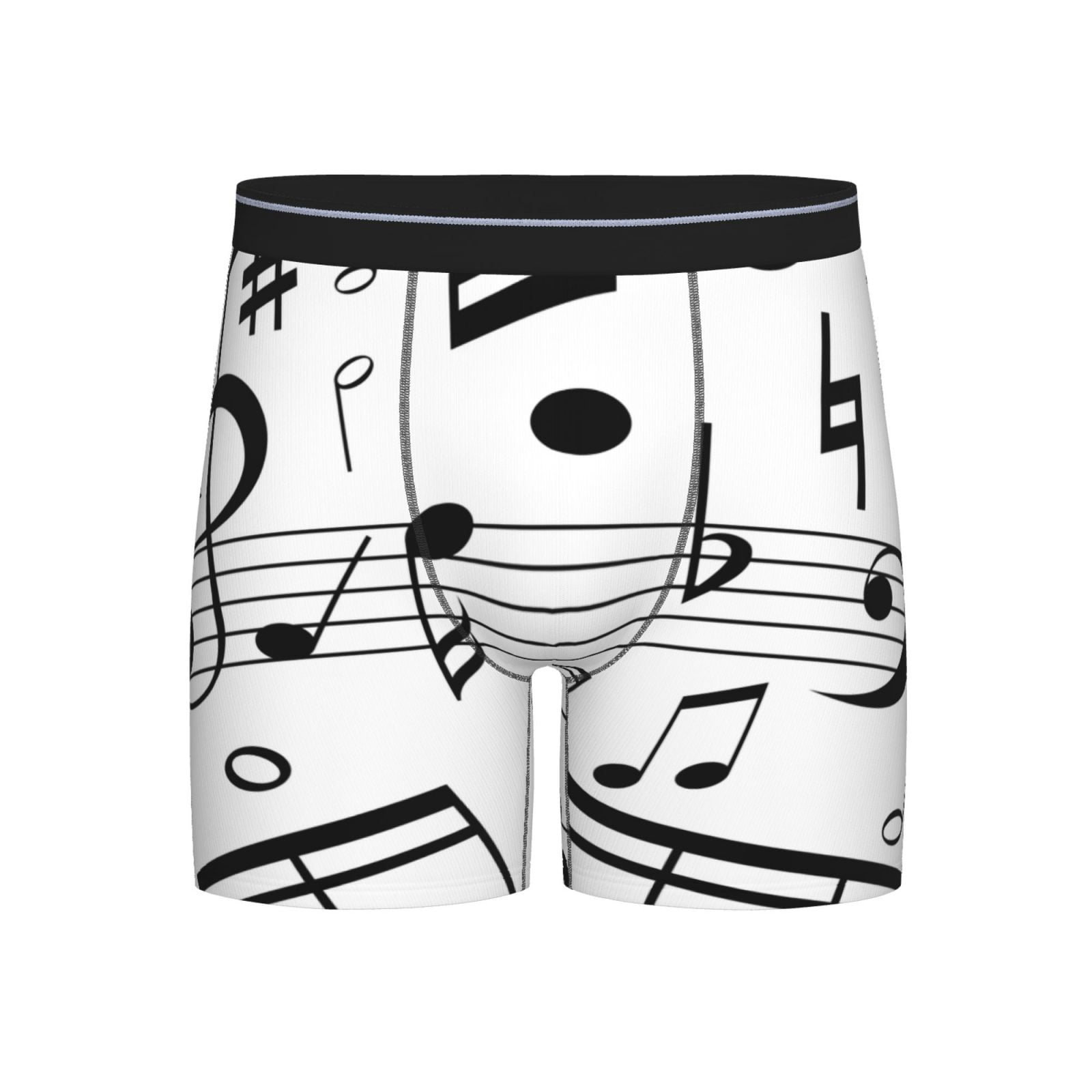 Black Music Notes Scales Underwear For Men,Soft Boxer Briefs ...