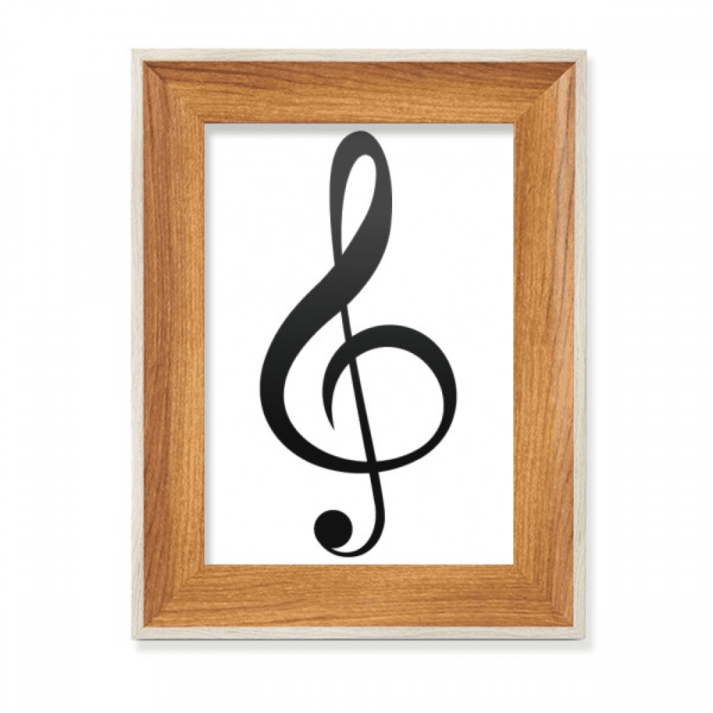 Black Music Treble Clef White Desktop Wooden Photo Frame Display ...