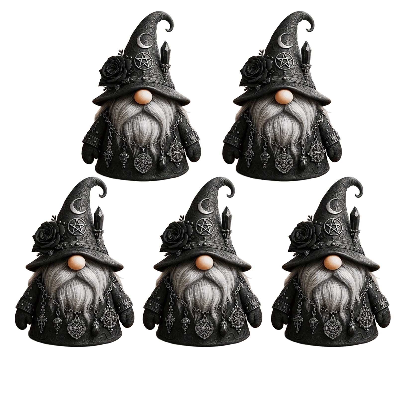 Black Mysterious Gothic Gnome Ornament, 4x6in Faceless Gnome with Dark ...