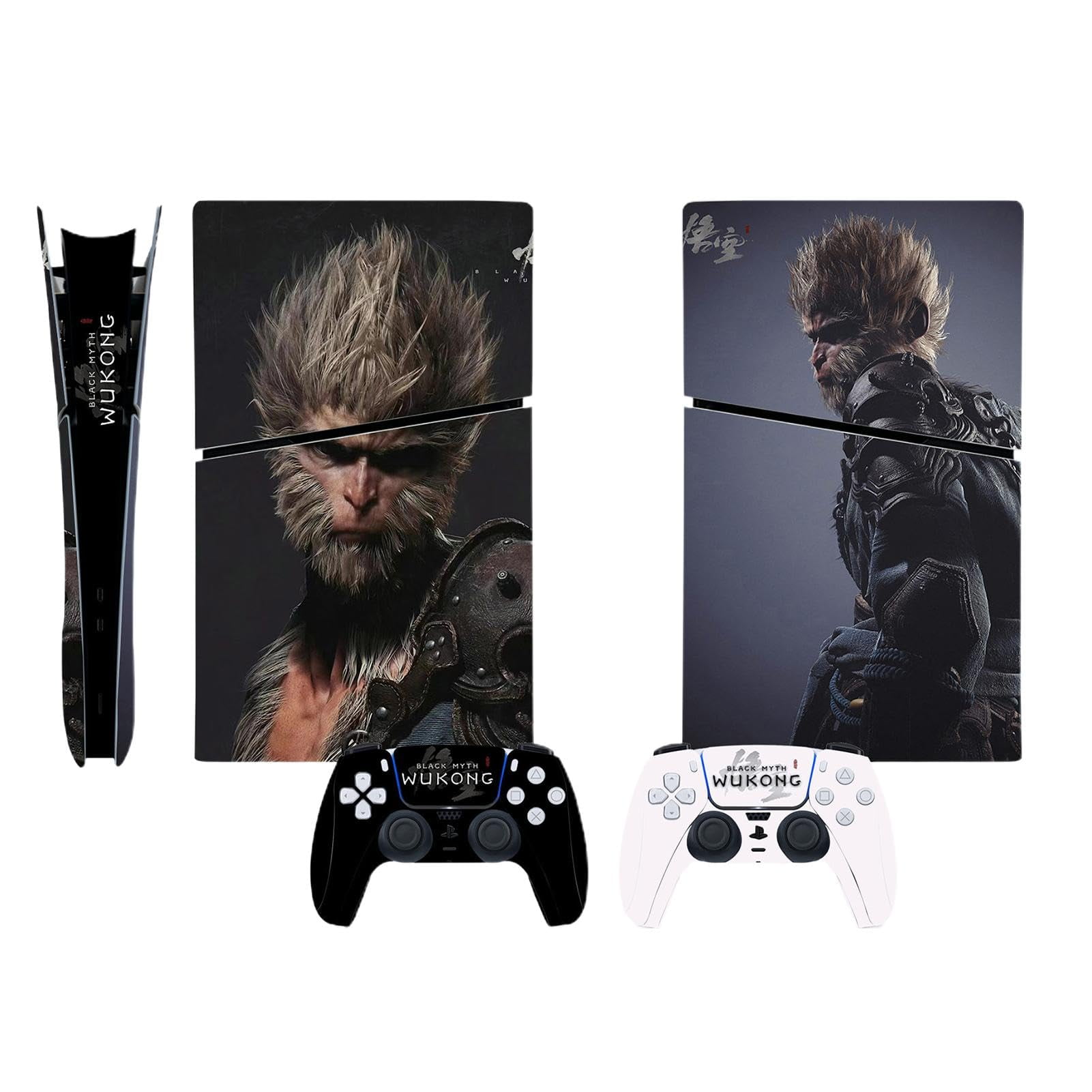 Black-Myth: Wuk-ong P-S5 Skin, Wuk-ong Console & Controller Skin, Black ...
