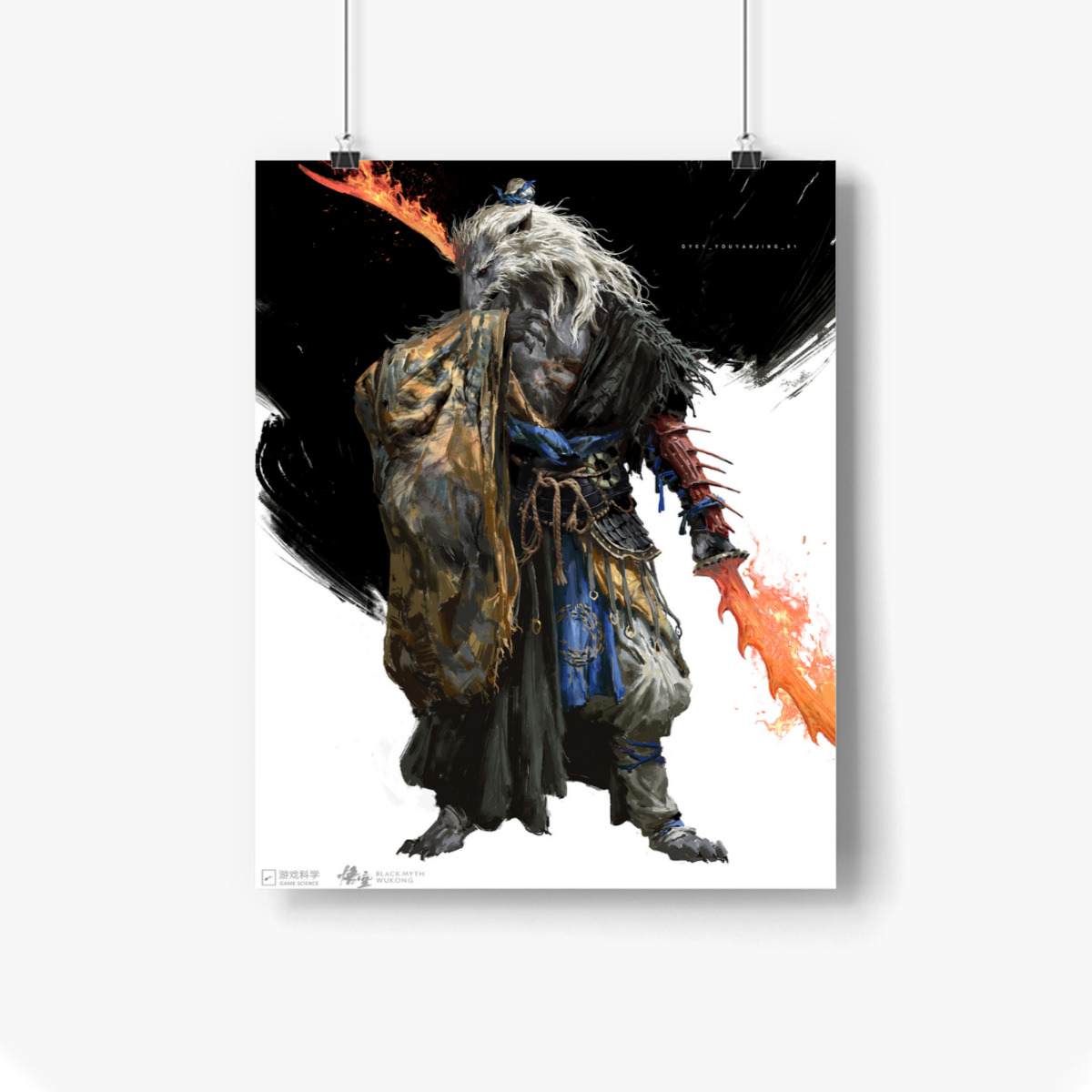 Black Myth: Wuko Poster Comic Cover Wall Art Canvas Print Cartoon Anime ...