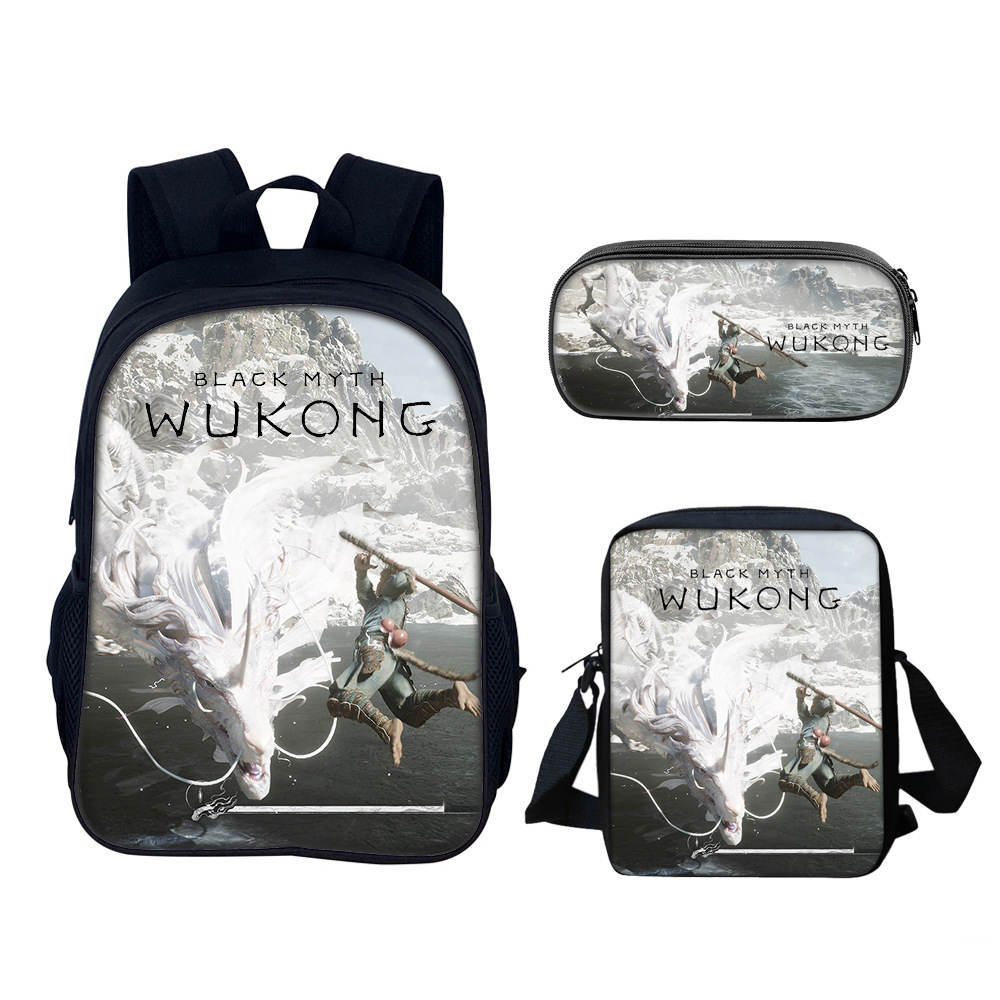 Black Myth Wukong Kids Backpack Set for School，3-Piece Backpack Set ...