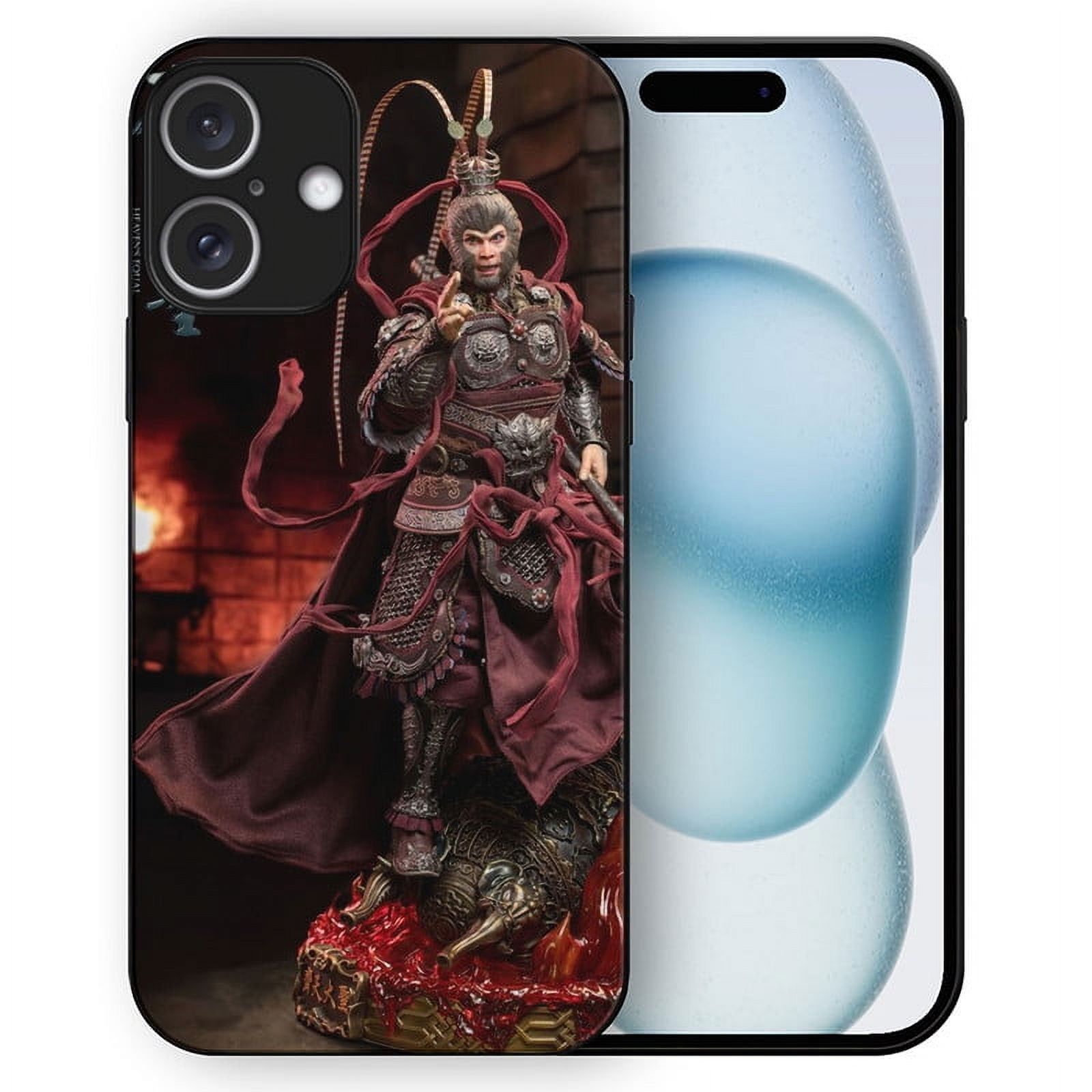 Black Myth Wukong Phone Case, for iPhone 16 case, showcasing a collage ...