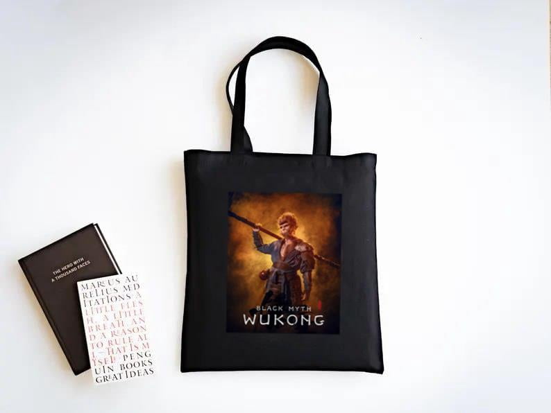 Black Myth Wukong Tote Bag Fantasy Game Graphic in Heavy Cotton Style ...