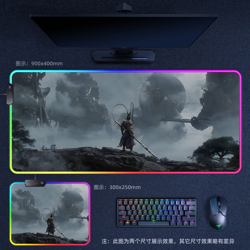 Black Myth wukong Black Myth Goku Luminous waterproof mouse pad ...
