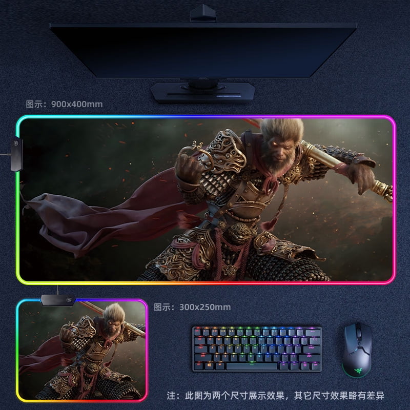Black Myth wukong Black Myth Goku Luminous waterproof mouse pad ...