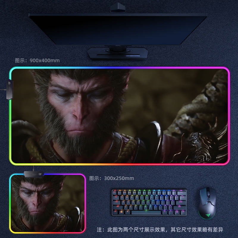 Black Myth wukong Black Myth Goku Luminous waterproof mouse pad ...