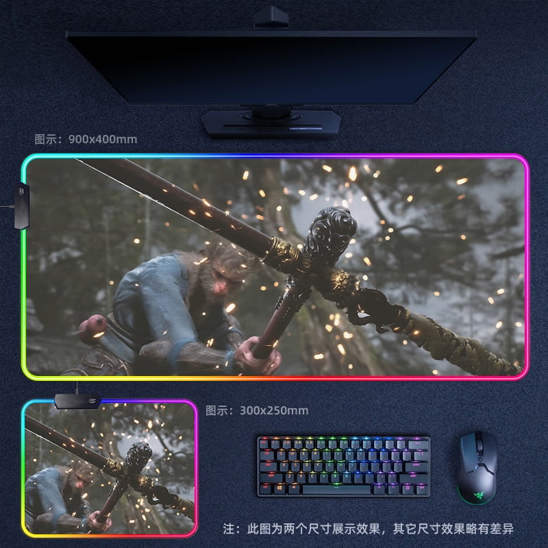 Black Myth wukong Black Myth Goku Luminous waterproof mouse pad ...