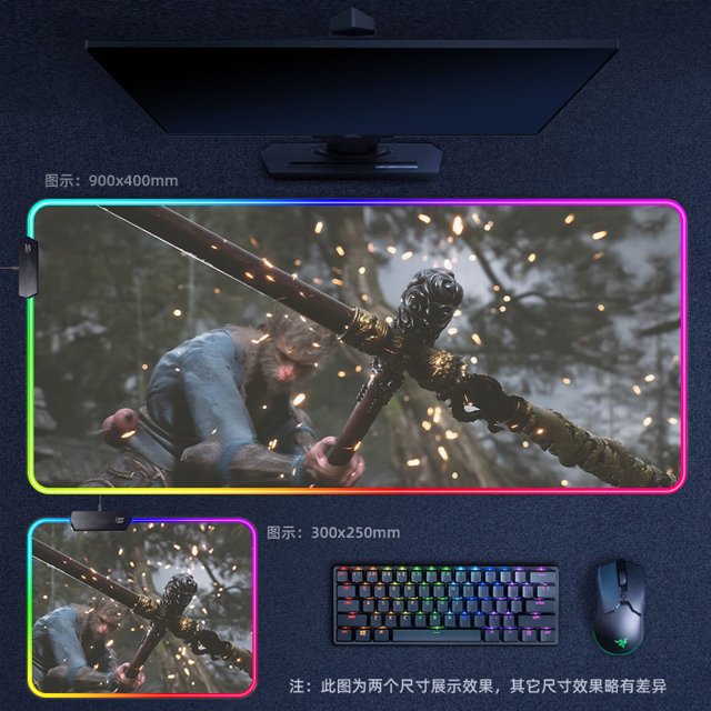 Black Myth wukong Black Myth Goku Luminous waterproof mouse pad ...