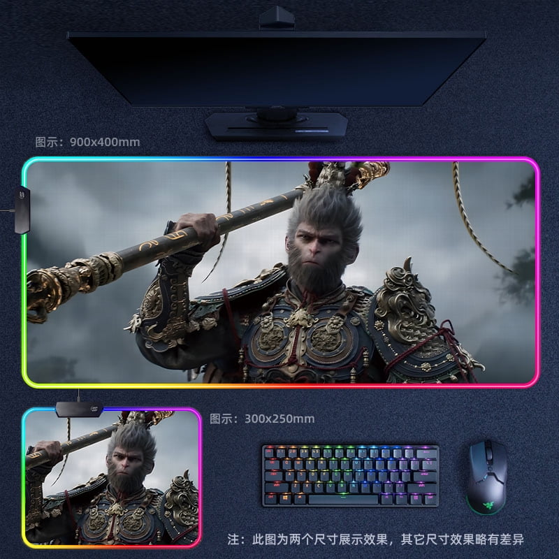 Black Myth wukong Black Myth Goku Luminous waterproof mouse pad ...
