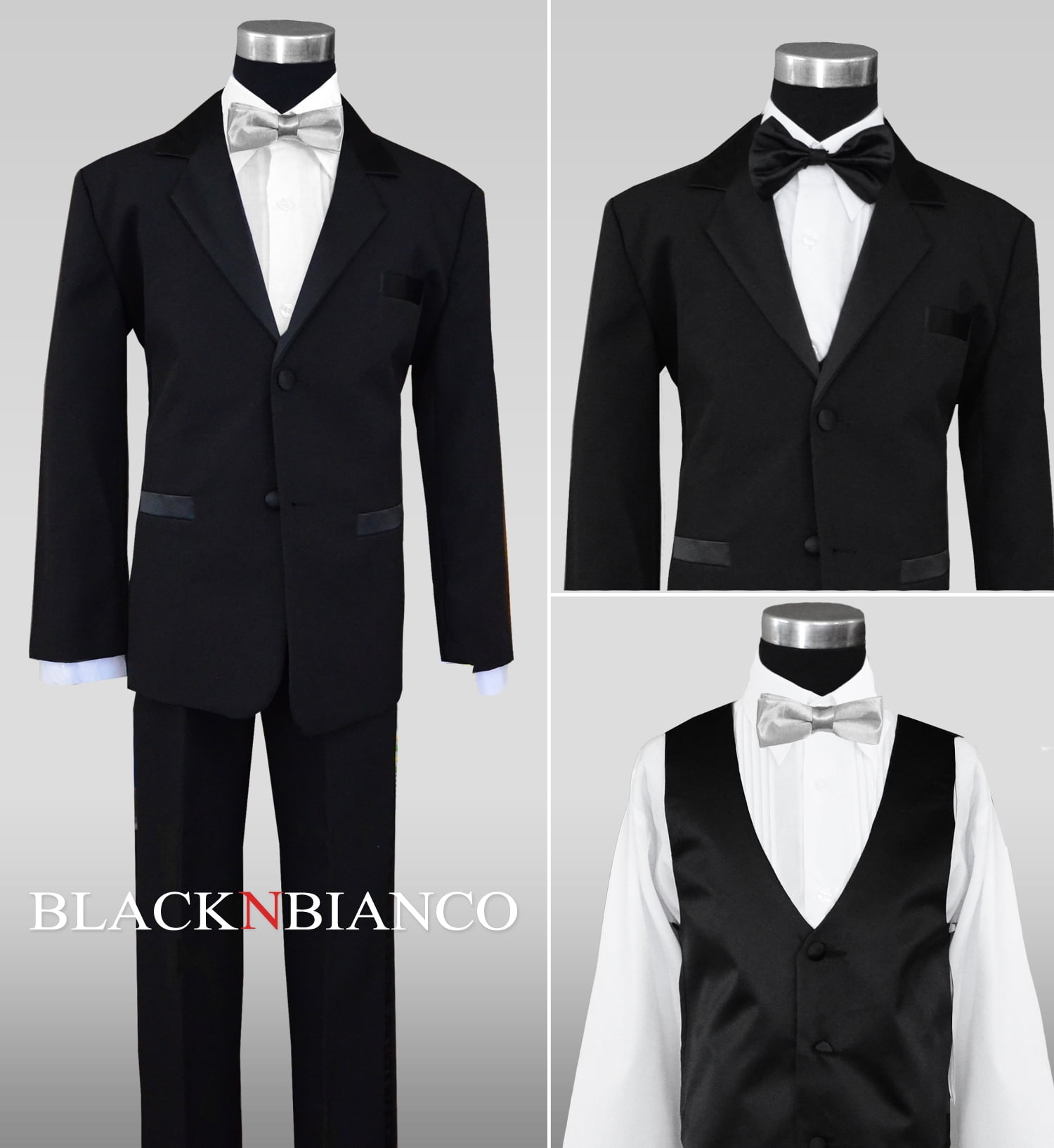 Black N Bianco Boy's Modern Tuxedo Dresswear Set - Walmart.com