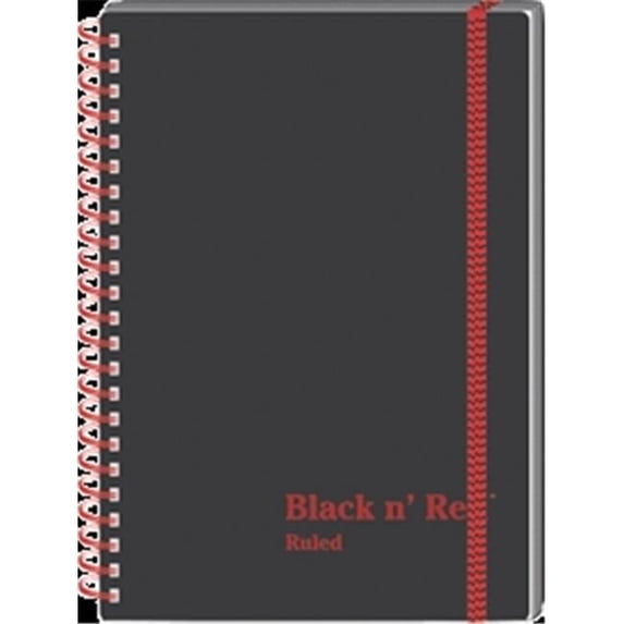 Black N Red Twin Wire Poly Cover Notebook Black 8.25 x 6 Ruled ...
