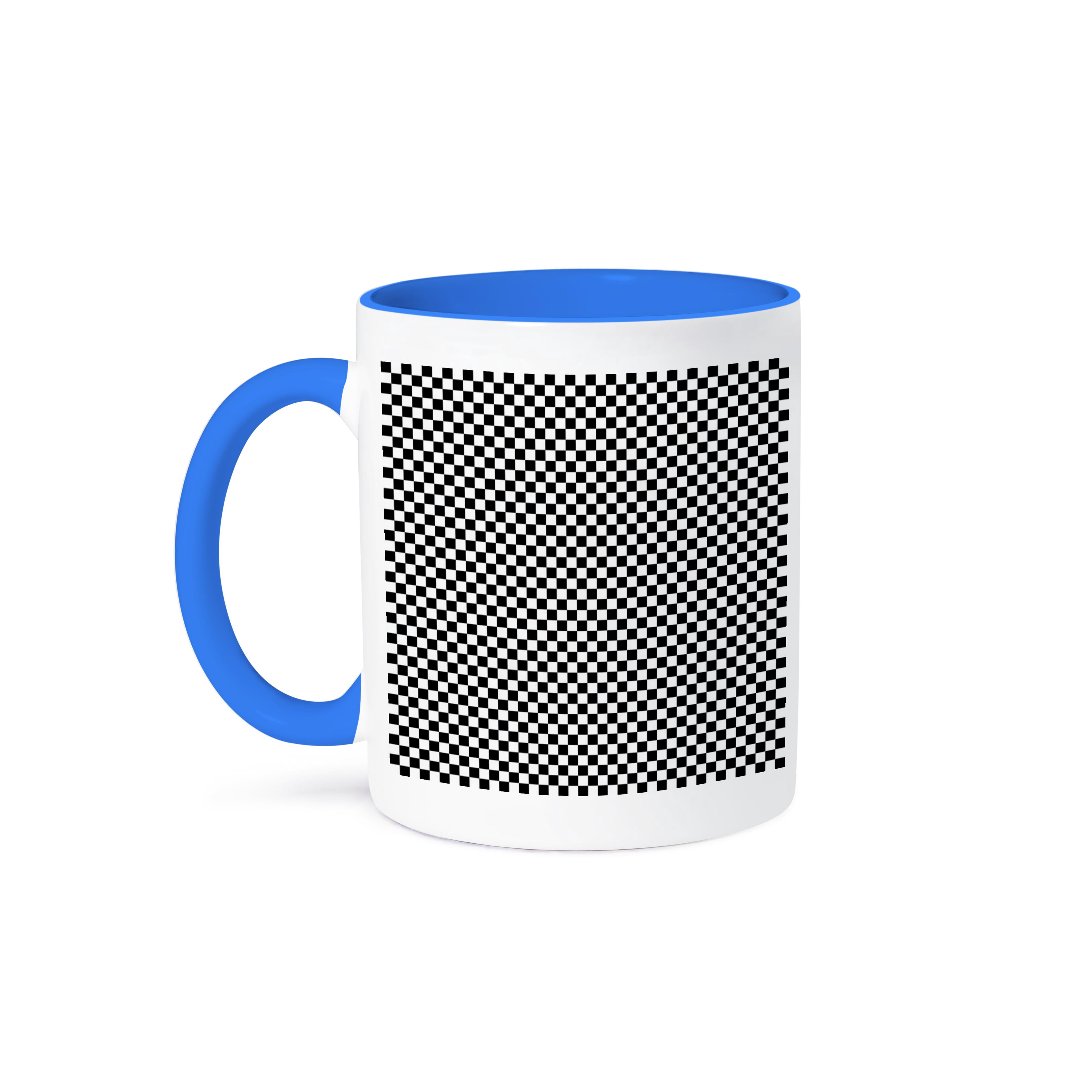 Black N White Checkerboard, 15oz Two-Tone Blue Mug - Walmart.com
