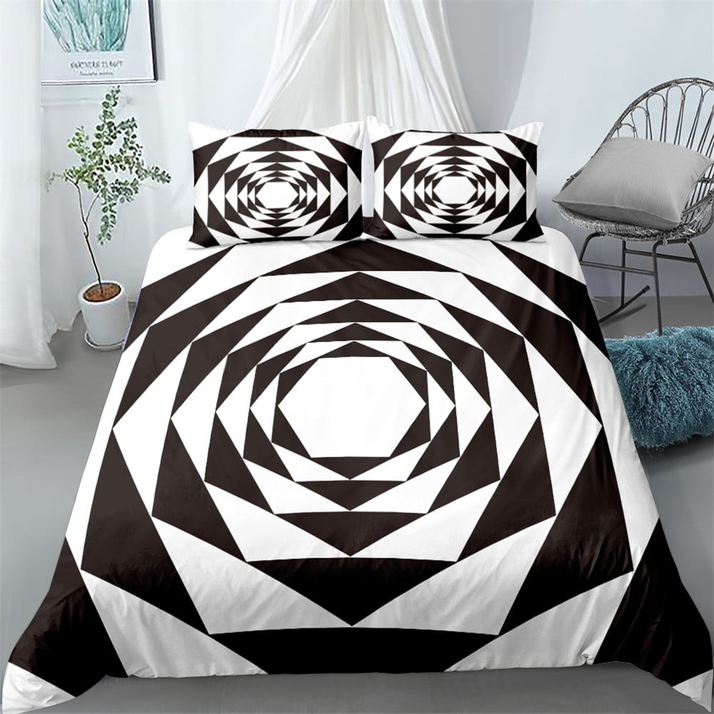 Black N White Optical Art Duvet Cover Set King Double Full Twin Single ...