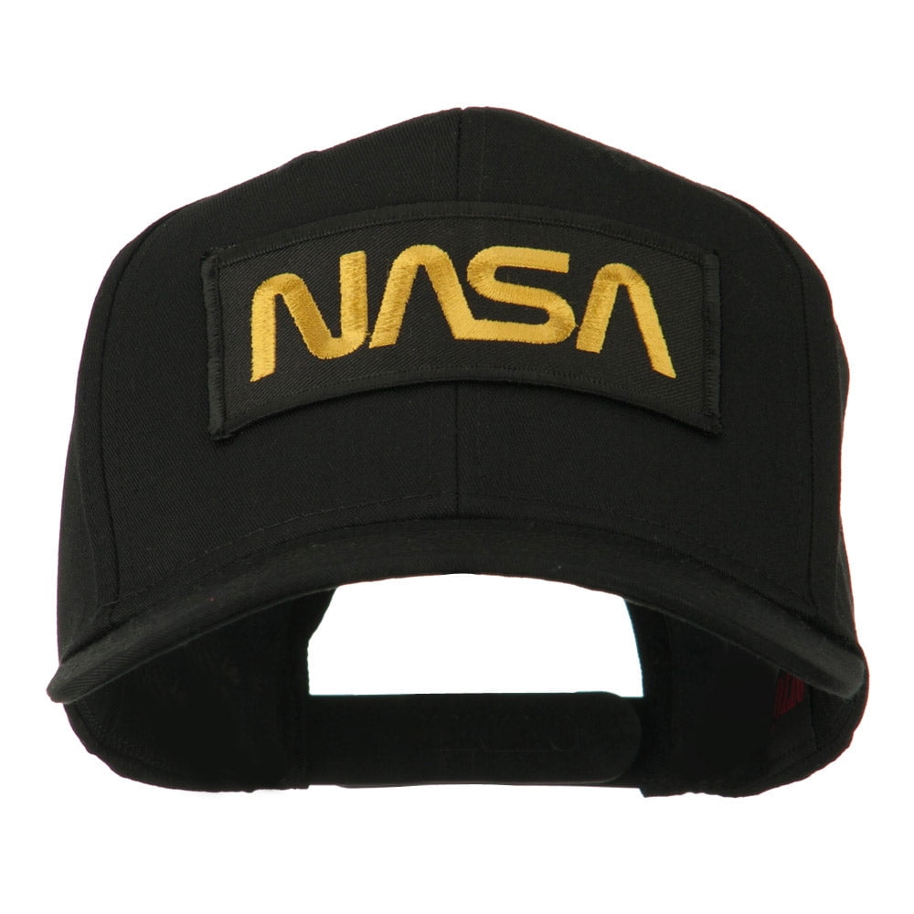 Black NASA Embroidered Patched High Profile Cap - Black OSFM - Walmart.com