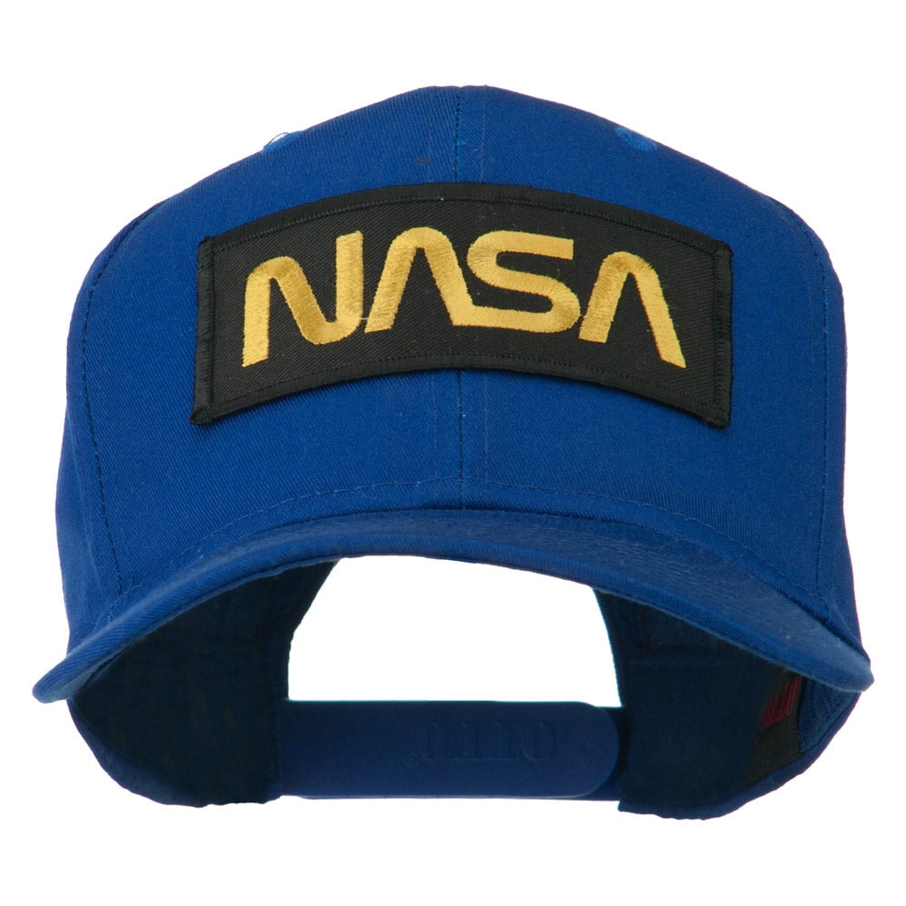 Black NASA Embroidered Patched High Profile Cap - Royal OSFM - Walmart.com