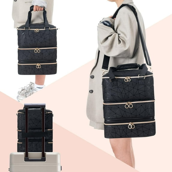 Black Nail Polish Organizer - Storage Bag for 84 Bottles, Gel Nail ...