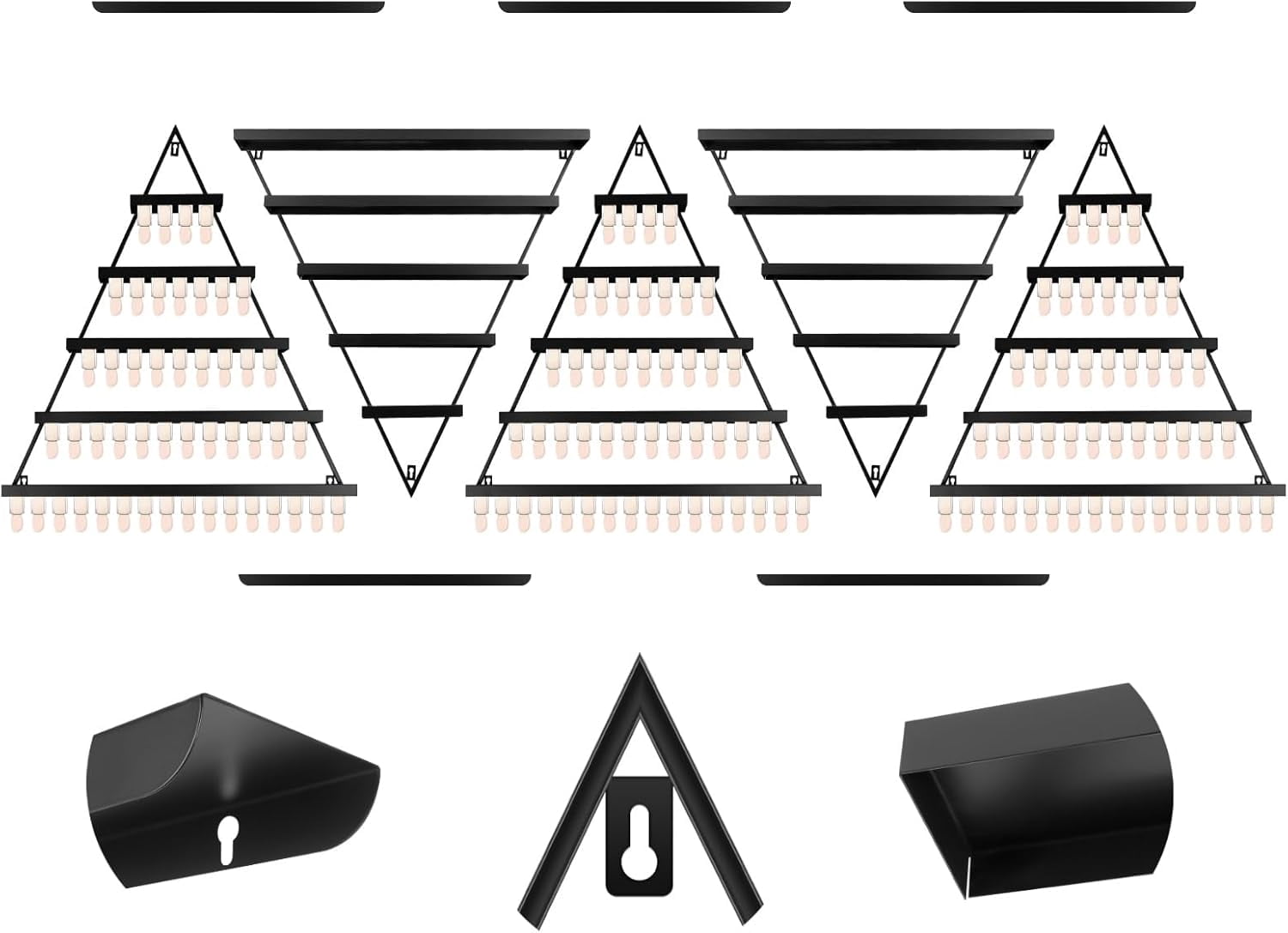 (Black) Nail Polish Rack Wall Mounted Perfume Organizer Shelves ...