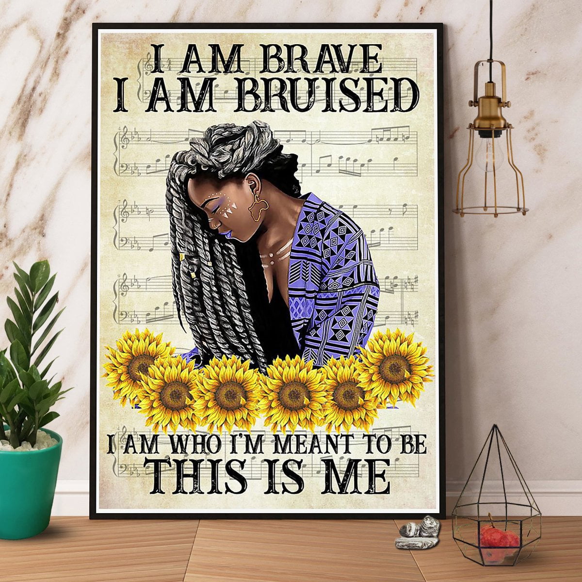 Black Native American I Am Brave I Am Bruised I Am Who Poster Matte ...