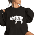 Black Nature Conservation Themed Graphic Sweatshirt Print Crew Neck ...