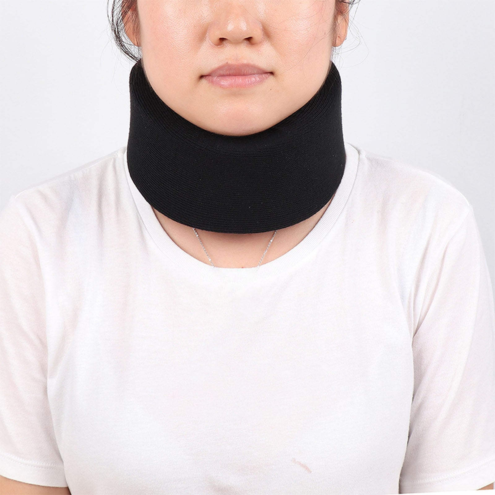 Black Neck Brace Protector Pillow Collar Elastic Sponge Soft Support ...