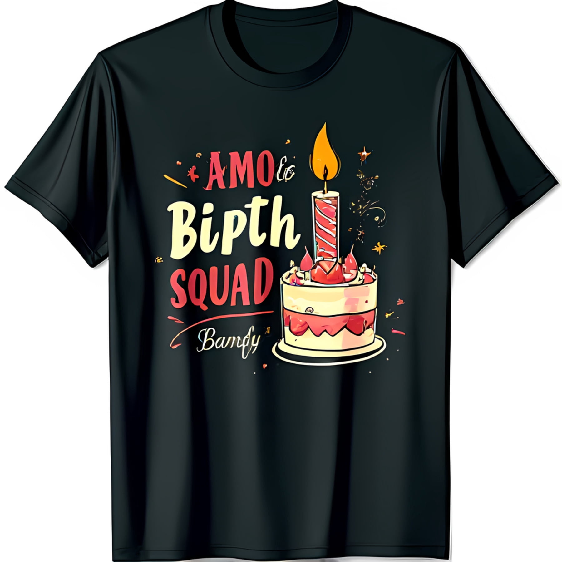 Black Neck T-Shirt with Eye Catching Graphic Design on Front Soft ...