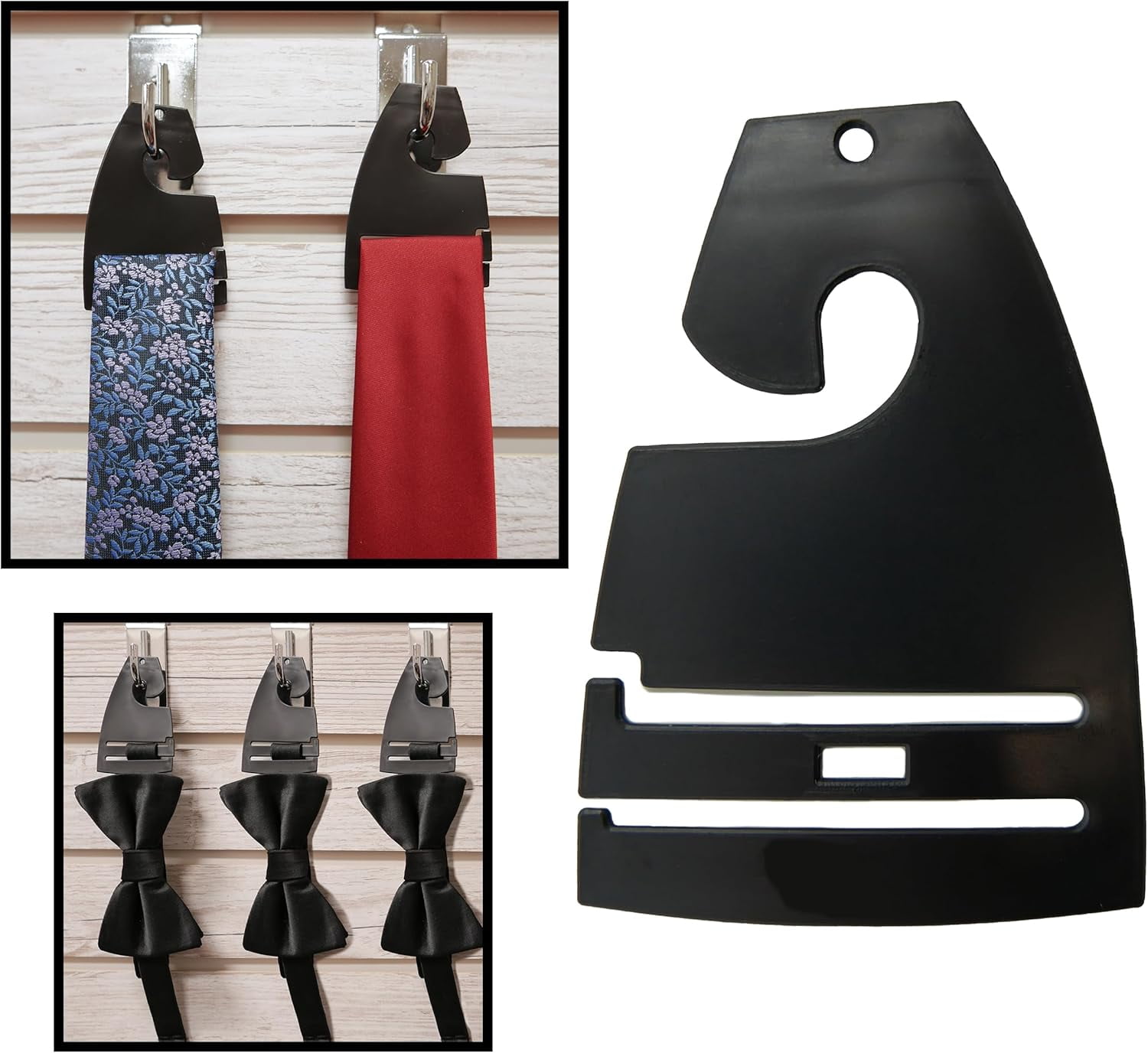 Black Neck Tie Hangers for Retail, Economic Plastic Tie Hooks, 500 Pack ...