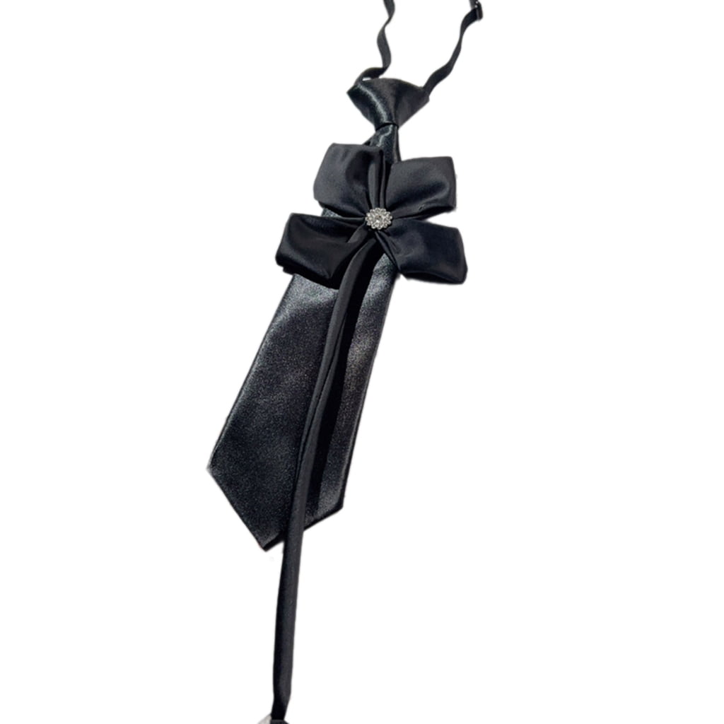 Black Necktie for Unisex Preppy Tie School Student Uniform Accessories ...