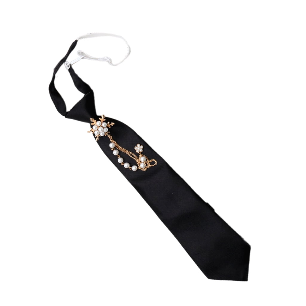 Black Necktie for Unisex Preppy Tie School Student Uniform Accessories ...