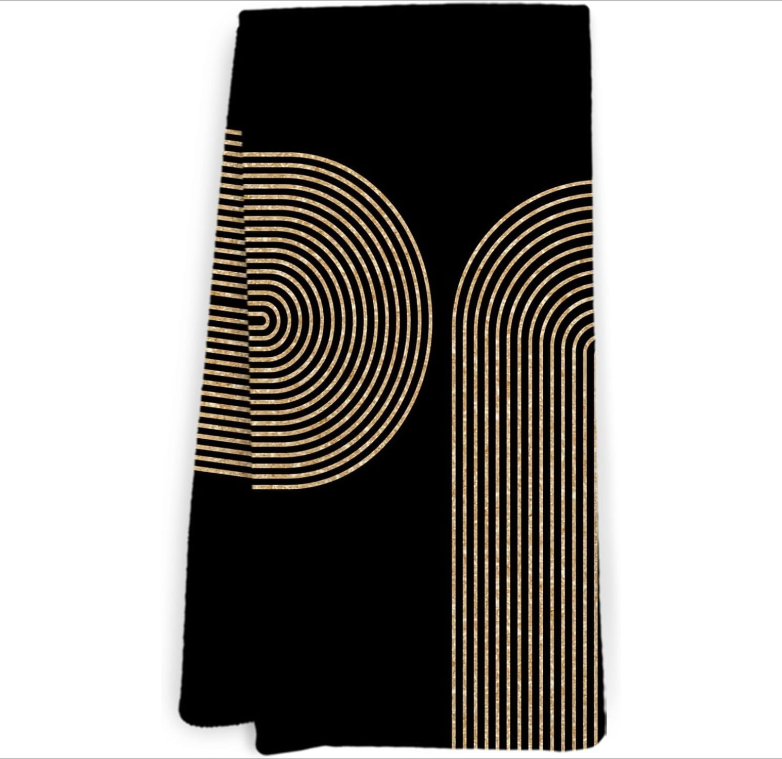 Black Neutral Abstract Kitchen Towels and Dishcloths Set of 2, Mid ...
