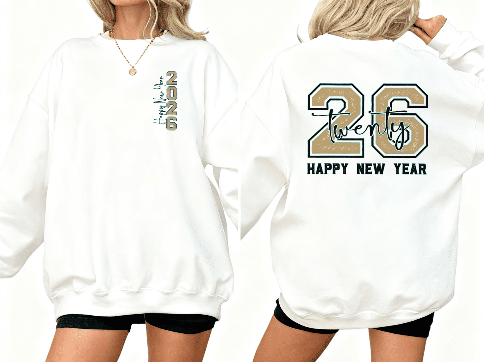Black New Year Graphic Print Sweatshirt 2026 New Stylish S-3XL Unique ...