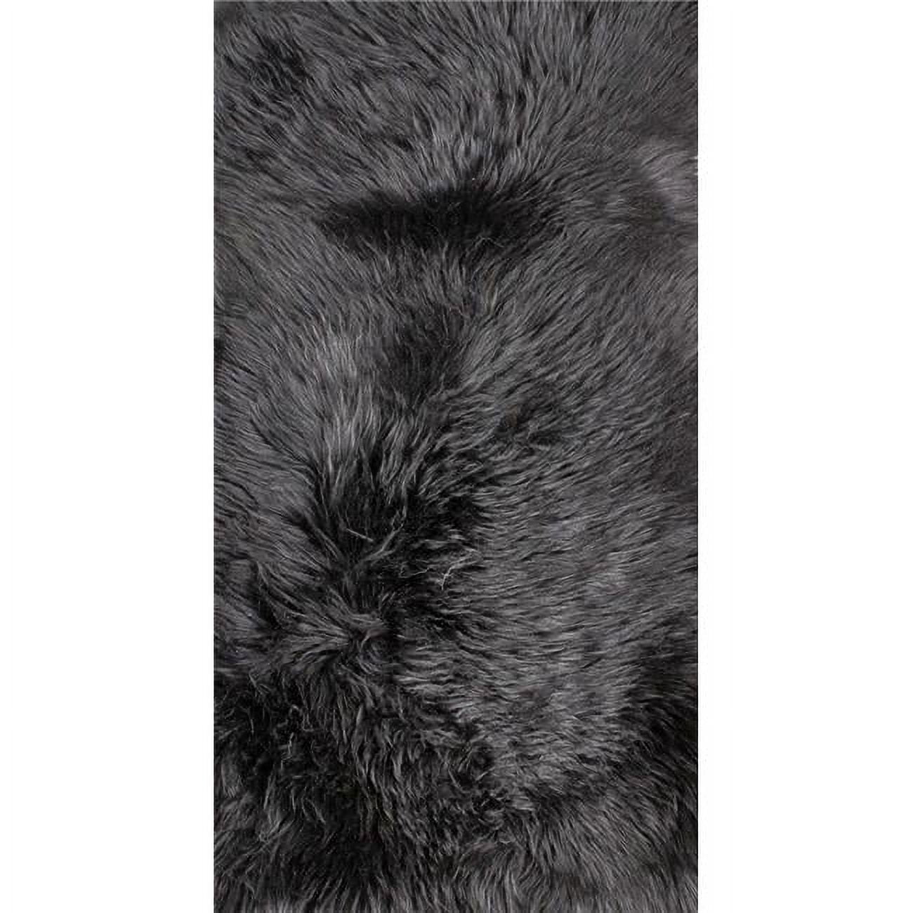 Black New Zealand Natural Shearling Sheepskin Rug - Walmart.com