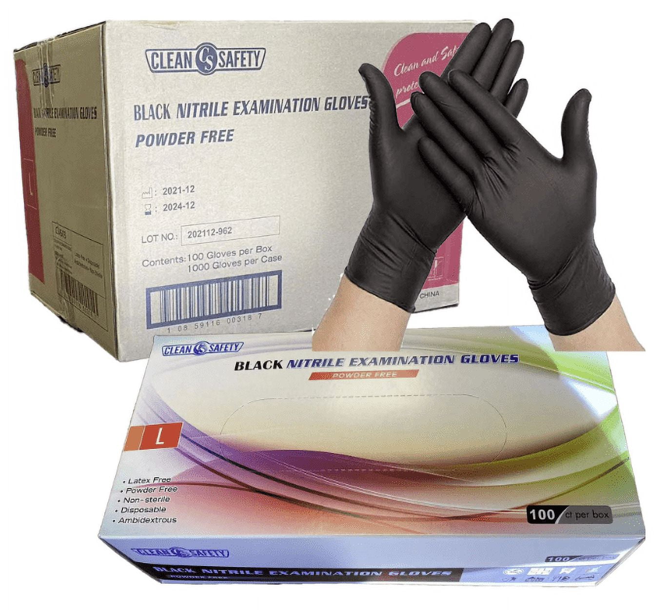 Black Nitrile Examination Gloves (5 MIL), 1,000/case - Walmart.com