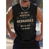 Black No Soy Perfecto Pero Soy Hernandez Printed Muscle Tank Top For ...