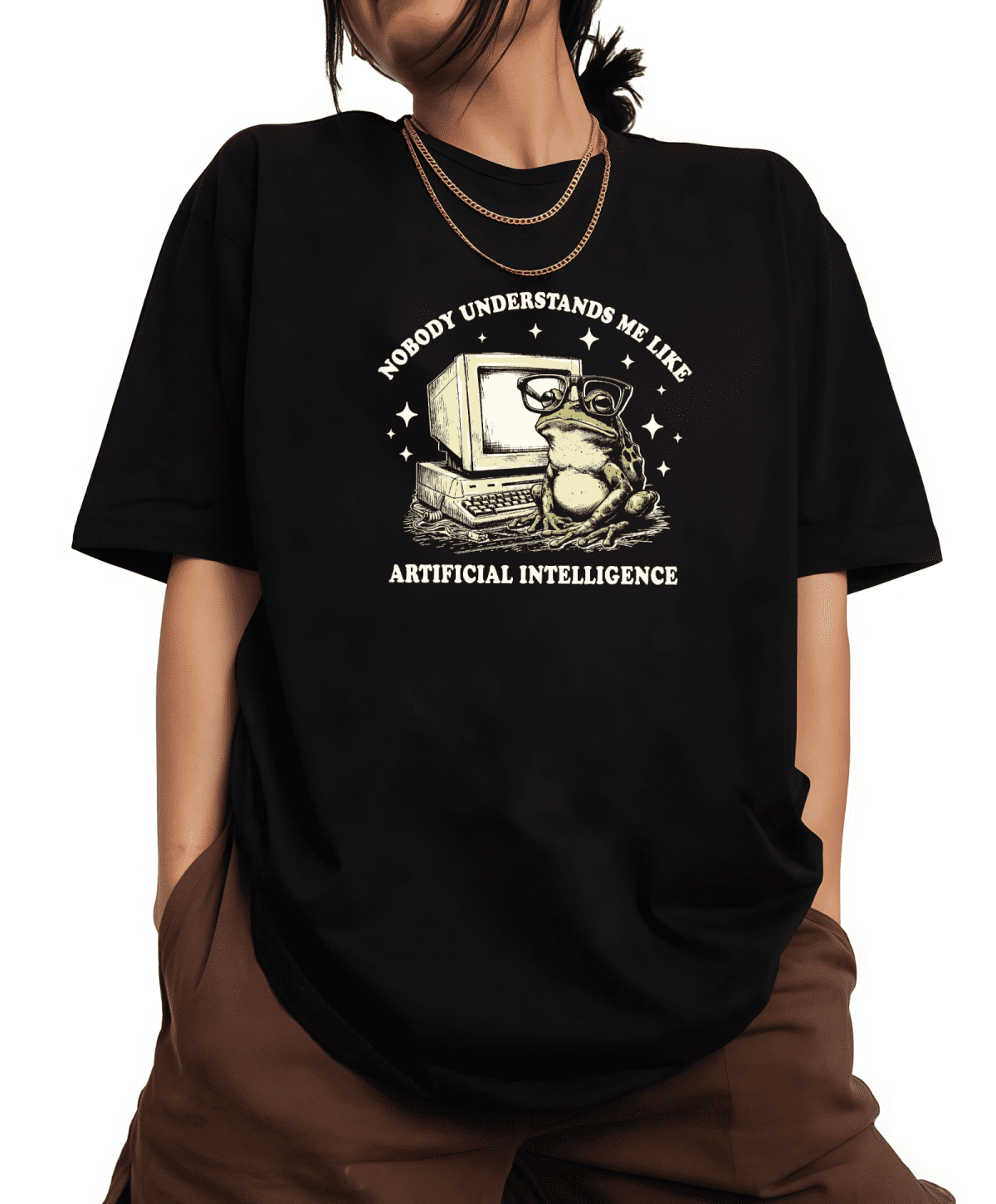 Black Nobody Understands Me Like Artificial Intelligence Frog Graphic ...