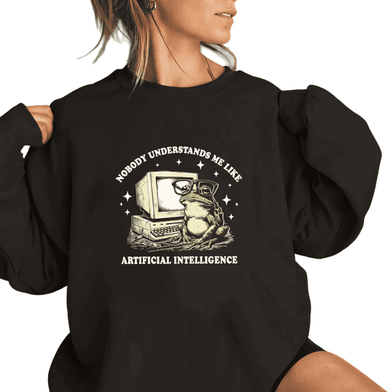 Black Nobody Understands Me Like Artificial Intelligence Frog Print ...