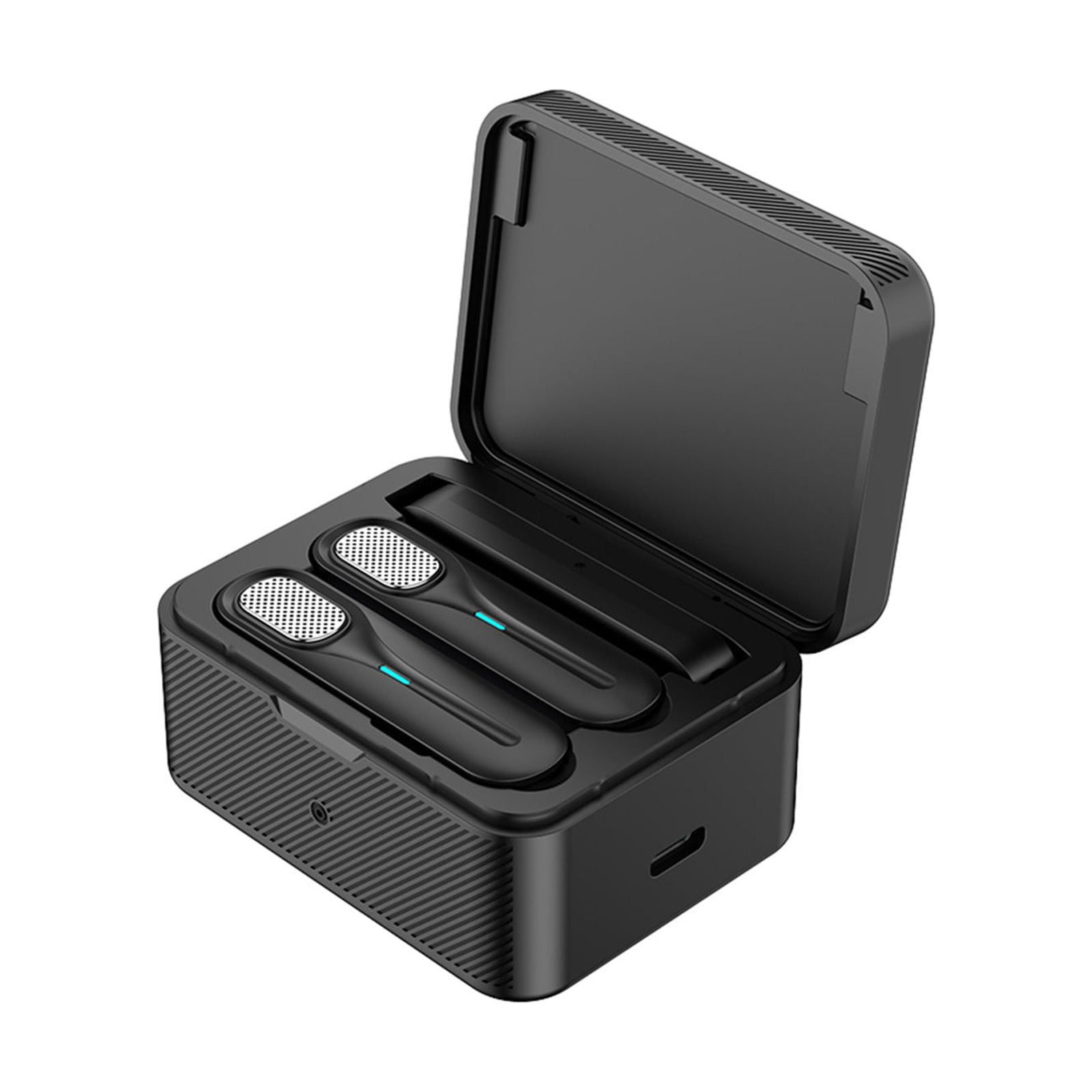 Black Noise Reduction Wireless Lavalier Microphone With Charger Box ...