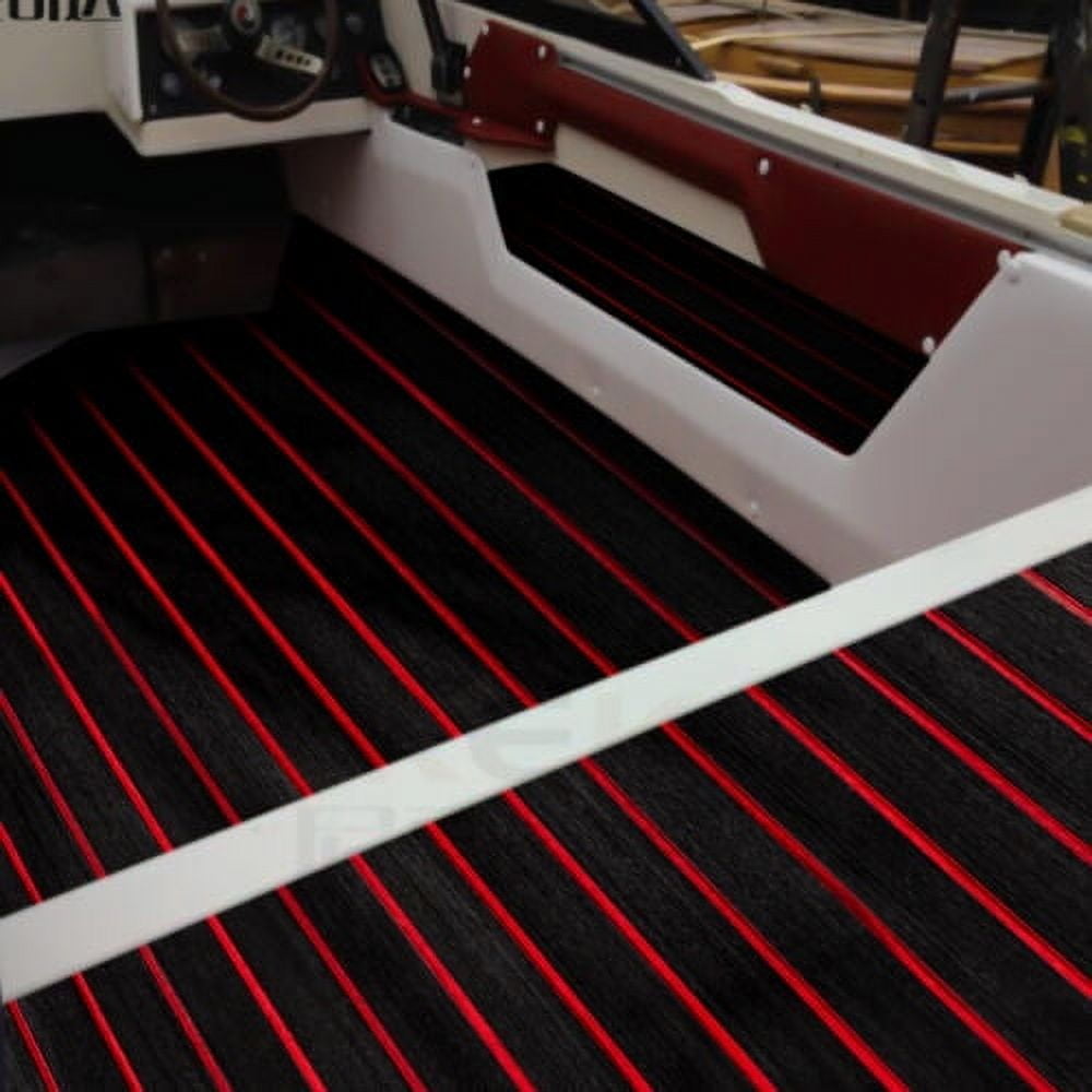 Black Non Slip EVA Foam Boat Deck Carpet, Strong Adhesive Marine ...