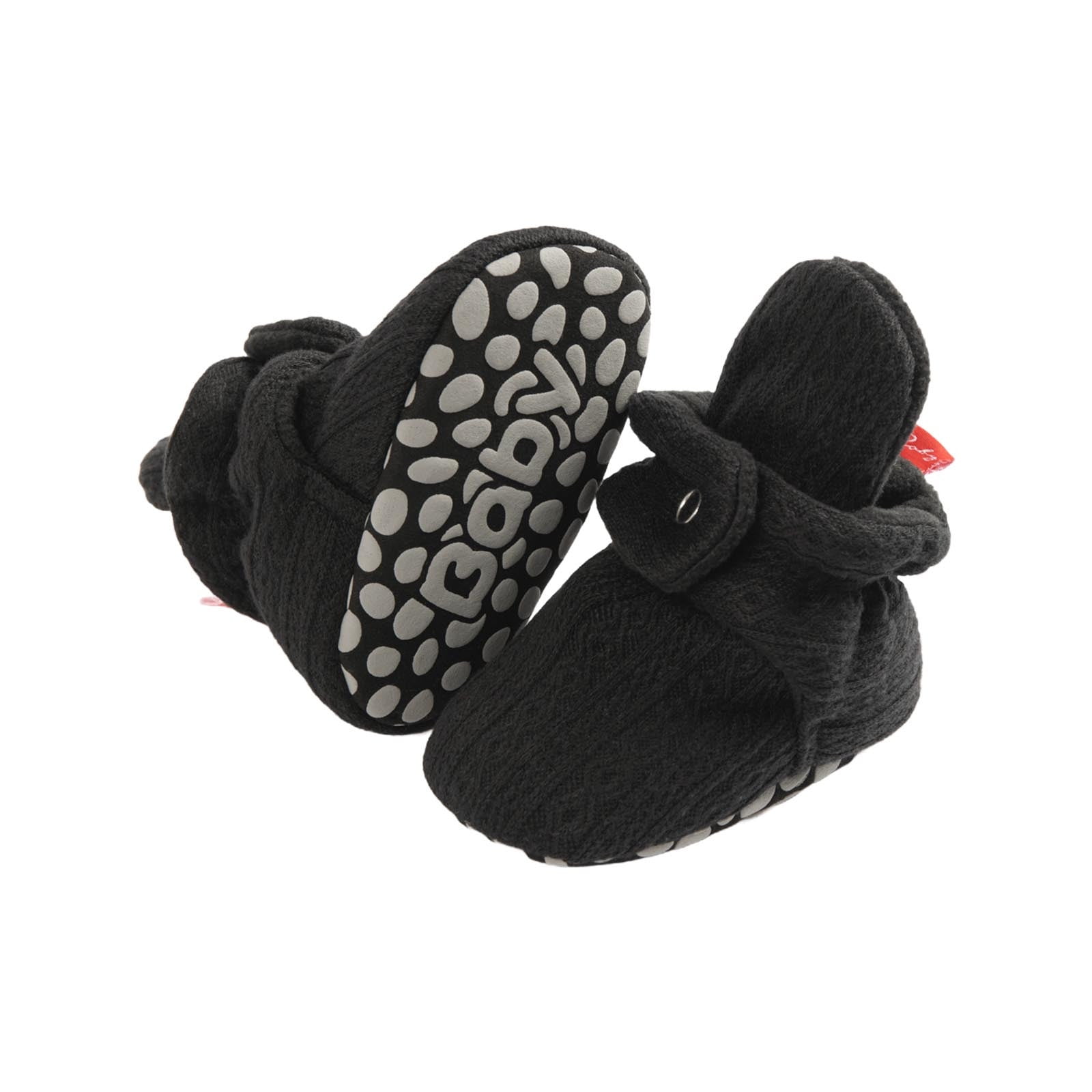 Black Non-Slip Walking Shoes For Infants With Solid Color And Soft Sole ...