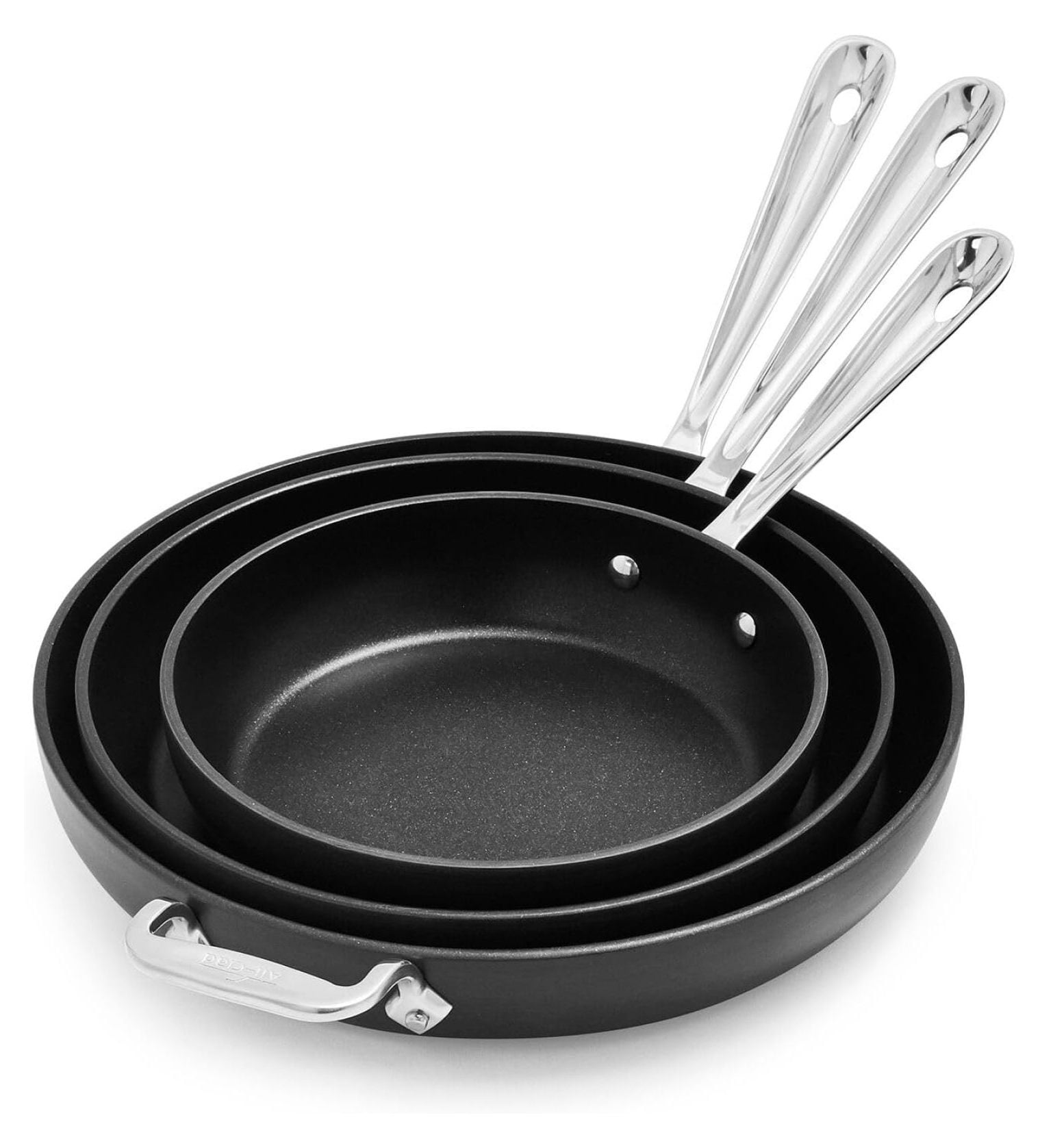 Black Nonstick 12-Inch Skillets Set of 3, 834, 1034, 1234 - Walmart.com