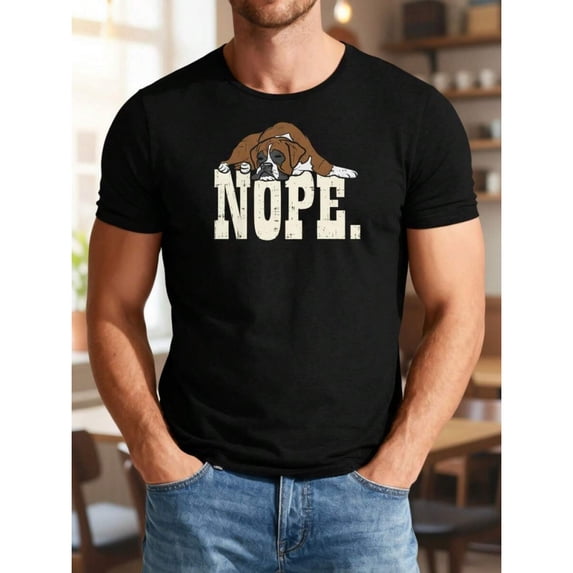 Black Nope Funny Dog Lover Graphic T-Shirt For Men And Women - Walmart.com