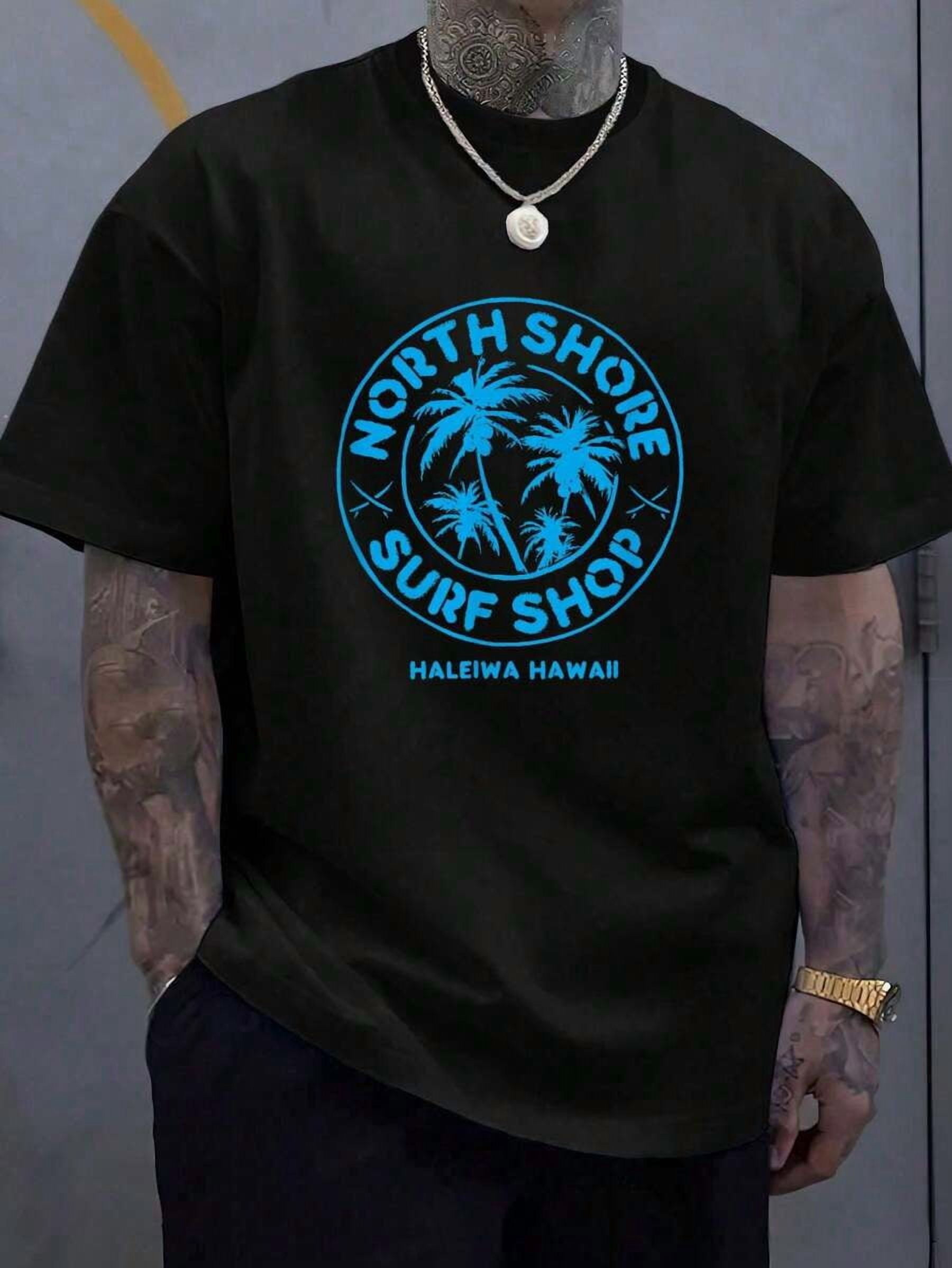 Black North Shore Surf Shop Retro Graphic T-Shirt - 100% Cotton Mens ...