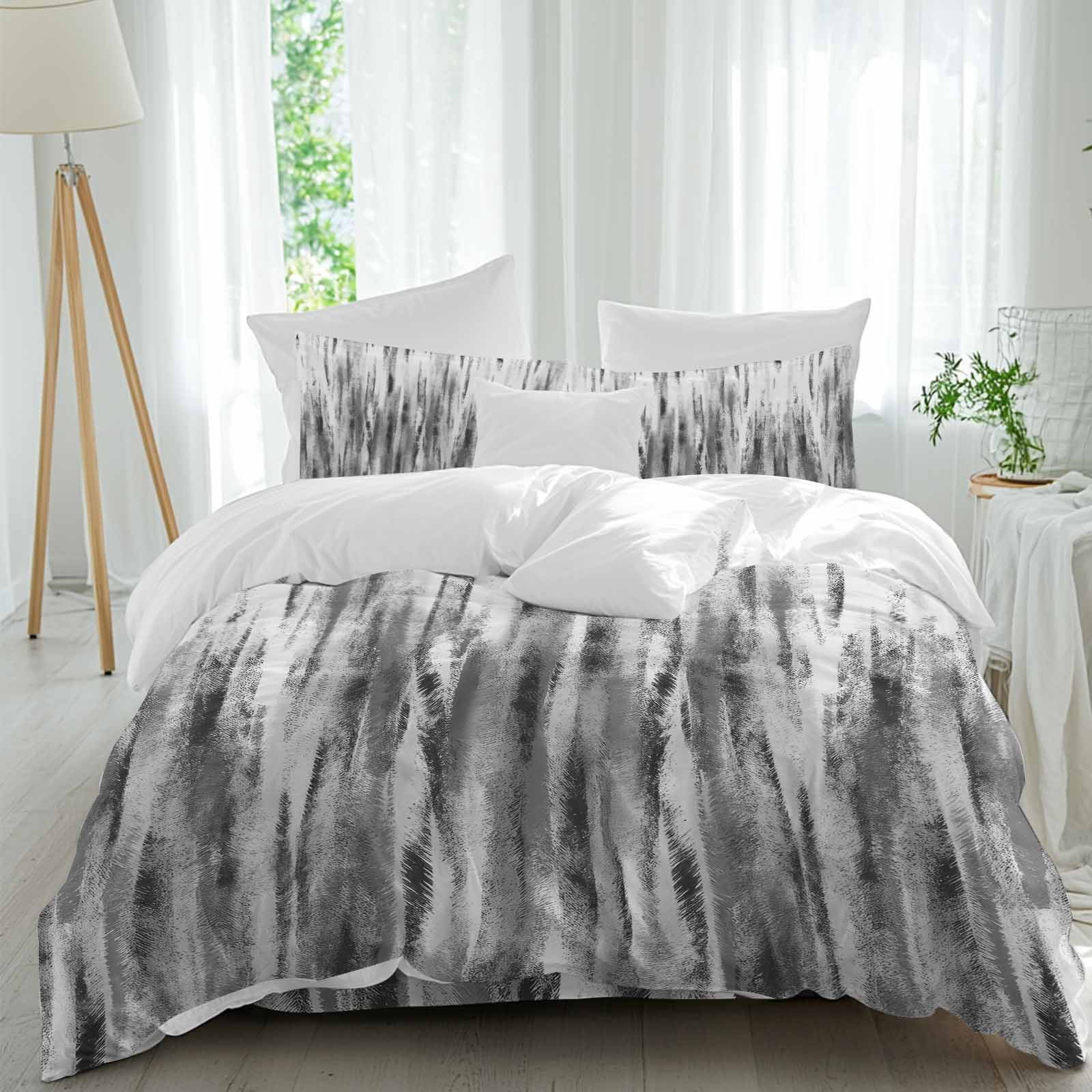 Black Nostalgia Pencil Touches 4 Piece Duvet Cover Set Twin Size ...