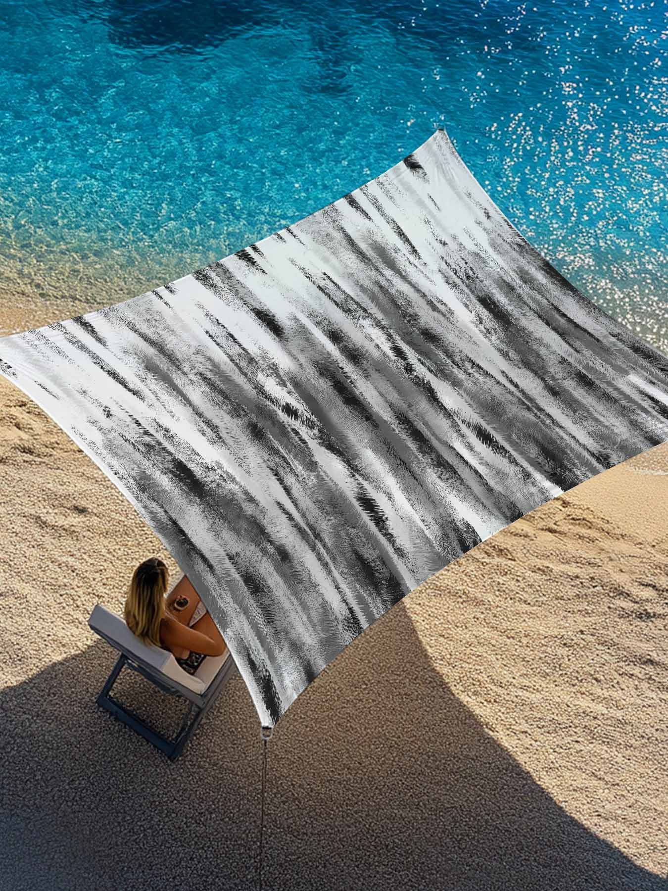 Black Nostalgia Pencil Touches Sun Shade Sail 6.5' x 10', Gradient ...