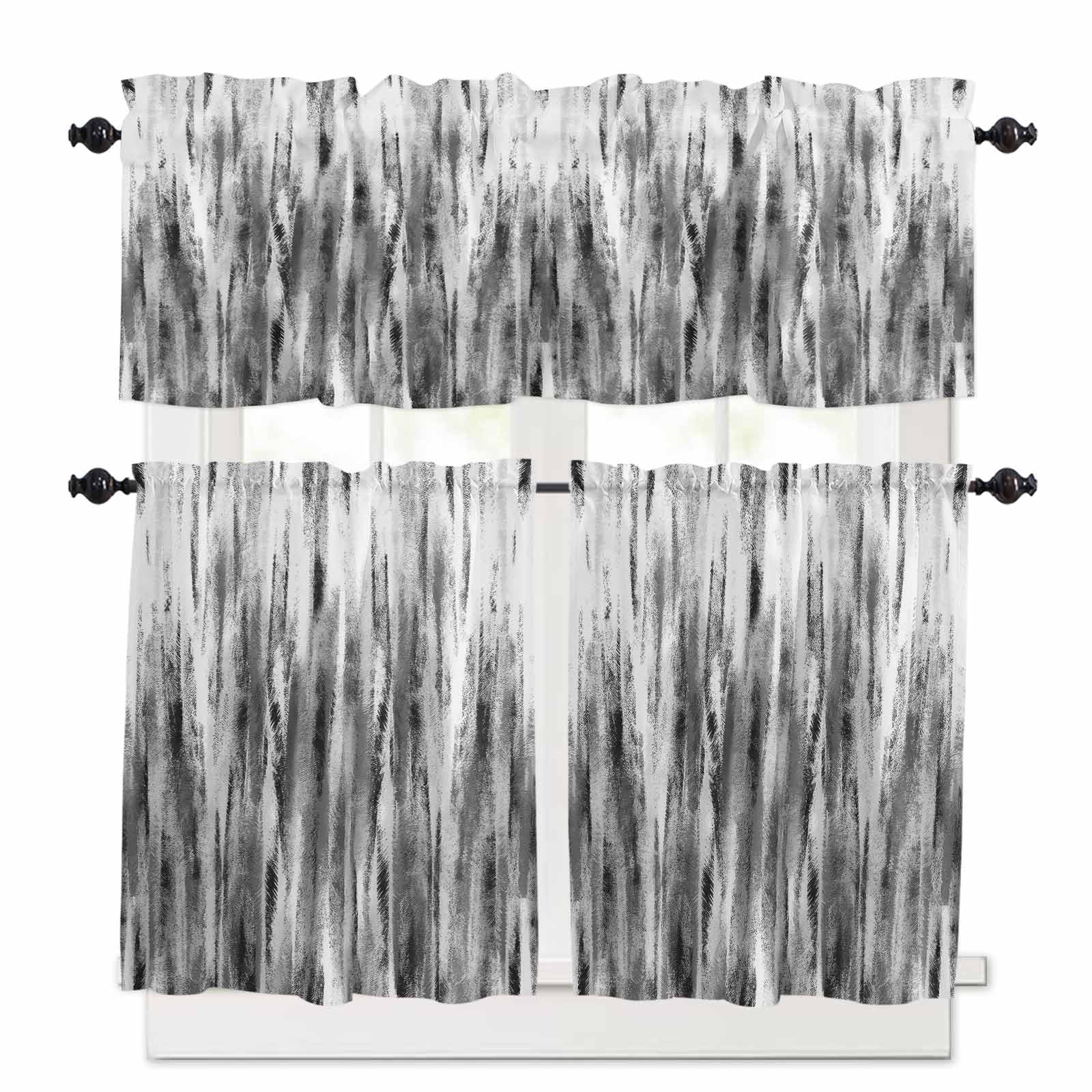 Black Nostalgia Pencil Touches Window Curtains Valance Set of 3 ...